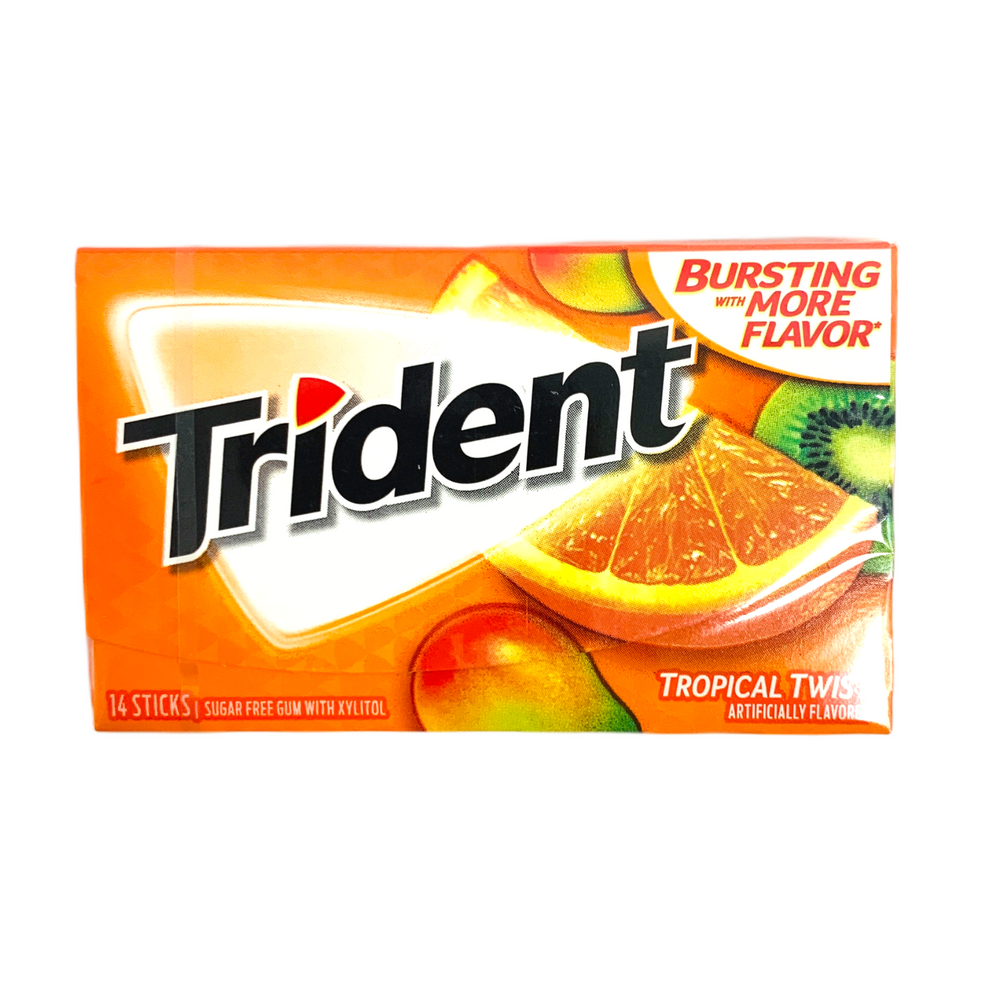 Trident Tropical Twist Sugar Free Gum 14 Sticks – Candy Store 4 You